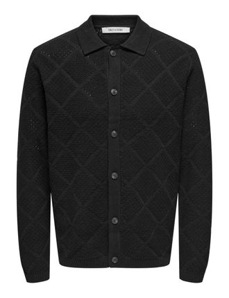 Only & Sons Herren Onsmap Life Reg Cardigan Knit, Schwarz, L EU