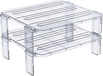 TOPBATHY Faltbares K&uuml;chen Gew&uuml;rzregal Aus Transparentem Kunststoff Praktisches Desktop Aufbewahrungsregal F&uuml;r Lebensmittel Vielseitig F&uuml;r K&uuml;chentheke Und K&uuml;hls