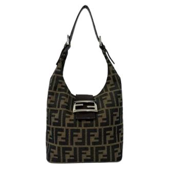 Fendi Pre-owned Zucca Canvas Leder Schultertasche - - Pre-owned - Damen - Braun - ONE SIZE