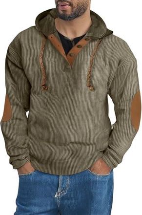 Generic Sweat à capuche en polaire confortable pour homme - Mode printemps et automne - Décontracté à manches longues en velours côtelé - Sweat-shirt à capuch