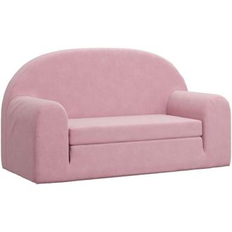vidaXL Vidaxl - Kinder-Schlafsofa 2-Sitzer Rosa Weicher Pl&uuml;sch 547957