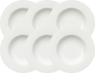 Villeroy & Boch Royal Suppenteller, Porzellan, Weiß, 25 x 25 x 9.20 cm, 6 Einheiten