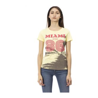 Trussardi T-shirt Casual Col Rond Manches Courtes - Femme - Tops - Jaune - Taille: 36 FR