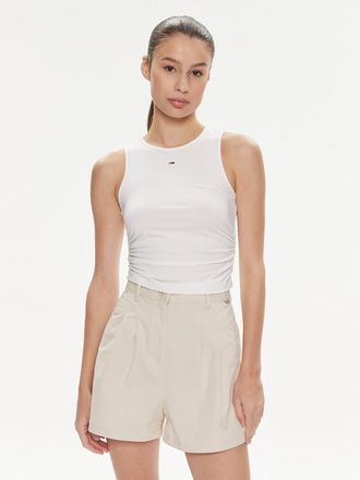 Tommy Jeans Top DW0DW17893 Wei&szlig; Slim Fit