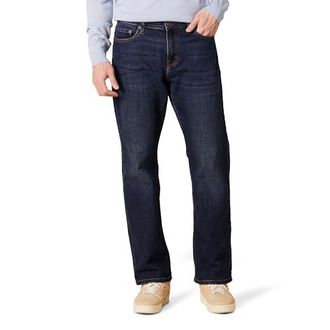 Amazon Essentials Jean Bootcut à Coupe Droite - Couleurs abandonnées Homme, Bleu Foncé Vintage, 31W / 28L