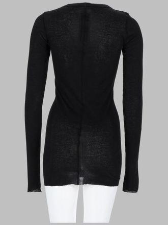 Rick Owens Cotton Long-Sleeved T-Shirt - Black