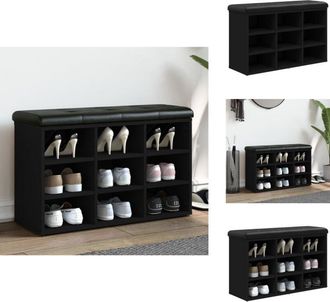 vidaXL Schuhbank Schwarz 82x32x50 cm Holzwerkstoff - Schuhbank - Garderobe - Eingangsbereich - Möbel - Holzwerkstoff