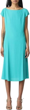 Patrizia Pepe Femme, Robes, Vert, Taille: 38 FR Robe Midi Fraise Manches Courtes