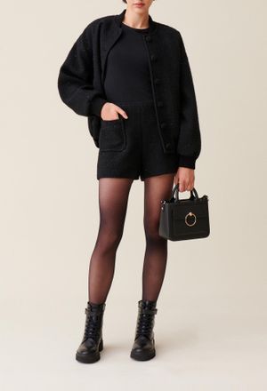 Claudie Pierlot Short tweed noir droit