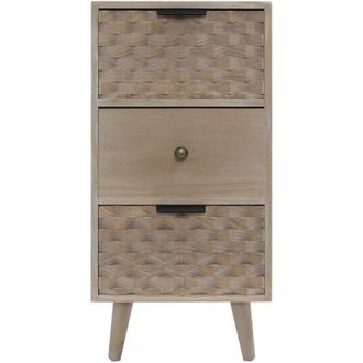 Mobili Rebecca Mobili Rebecca - Rebecca Mobili Schmaler Holz-Nachttisch mit 3 Schubladen Braun Platzsparend