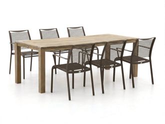 Apple Bee + 15 % Kassenrabatt | Apple Bee Hawaii/ROUGH-S 220 cm Gartenm&ouml;bel-Set 7-teilig stapelbar