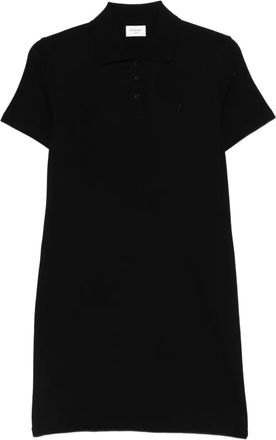 Saint Laurent polo-collar mini dress - Schwarz