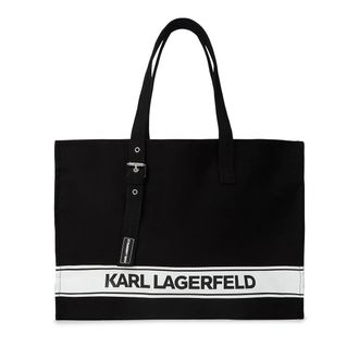 Karl Lagerfeld Shopper - Logo Strandtasche - Gr. unisize - in Schwarz - f&uuml;r Damen