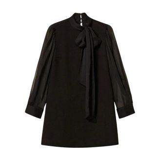 Twinset Femme, Robes, Noir, Taille: 40 FR Actitude Tie-Front Dress