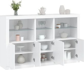 vidaXL Buffet avec lumières led blanc 162x37x100 cm Vidaxl