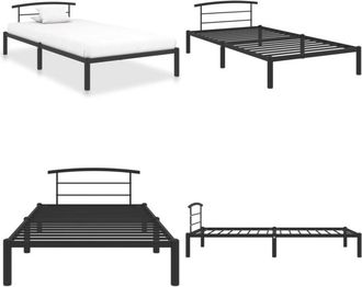 vidaXL Vidaxl - Cadre de lit sans matelas noir métal 90x200 cm - Cadre De Lit - Lit Metal - Lit Double - Literie - Meuble Chambre - Home & Living