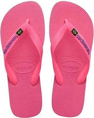 Havaianas Brasil Logo, Tongs Iconiques, Confortables et Durables, Lanières avec le Drapeau du Brésil et Semelle Antidérapante aux Bandes Colorées, Adultes Unise