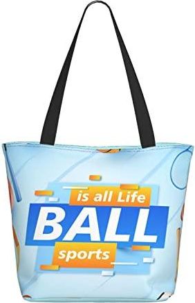 AOOEDM Ball Is All The Life Ladies Shopping Bag 13x11x7in.Le cadeau parfait pour la Saint-Valentin.Cest de la Saint-Valentin pour maman, fille, &eacute;pouse, etc