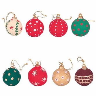 Villa D'Este Home Tivoli Xmas Paper Weihnachtskugeln aus Pappmach&eacute;, 8 St&uuml;ck