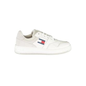 Tommy Hilfiger Wei&szlig;e Polyester-Sneaker mit Schn&uuml;rsenkeln- Kontrastdetails- Druck- Logo - - Shoes - Damen - Wei&szlig; - 39 EU