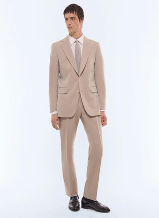 Fursac Costume en laine &agrave; chevrons - Taille 44 - Homme