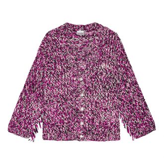 Ganni Oversized Cardigan mit V-Ausschnitt - - Knitwear - Damen - Lila - 2XS/XS