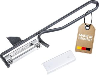 Westmark Sparschäler, 1 Stk. - Ergonomischer Kartoffelschäler aus Edelstahl - Universalschäler für Gemüse & Obst - Anthrazit, 15,7 x 4 cm