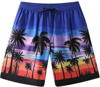 Generic HUIWDP Short de plage pour homme Style vacances Sport Cinq points Coupe ample Surf S&eacute;chage rapide avec doublure int&eacute;rieure, A11, XL
