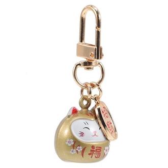 BESPORTBLE Porte-Cl&eacute;s Pendentif Chat Japonerie Maneki-Neko Grelot Accessoire L&eacute;ger pour Paquet &agrave; Main ou Paquet &agrave; Dos D&eacute;coration Amulette pour Femme Pr&eacute;sent Orig