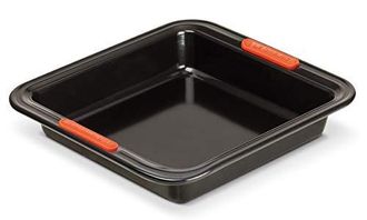 LE CREUSET Antihaft Backform, Quadratisch, 23 x 23 x 5 cm, Sauerteigbest&auml;ndig, Aus Karbonstahl gefertigt, Anthrazit/Orange,46102230010000
