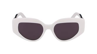 Karl Lagerfeld Womens Sunglasses KL6144S - Matte White with Solid Smoke Lens