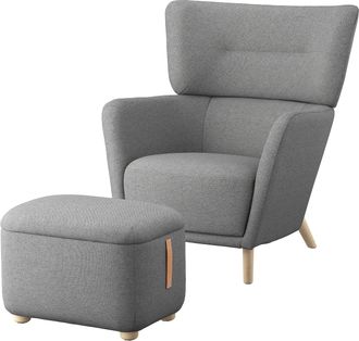 IKEA OSKARSHAMN Ohrensessel mit Hocker