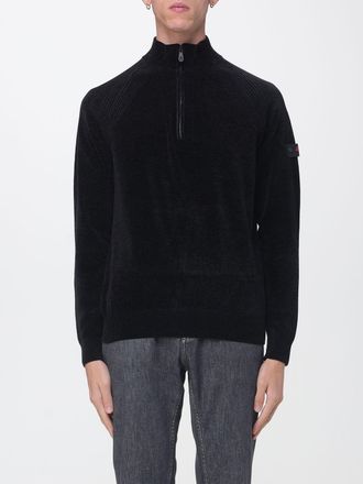 Peuterey Pull &agrave; col roul&eacute; en velours chenille avec demi-zip et &eacute;paules tombantes