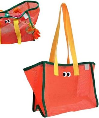 Generic Sac &agrave; accessoires de plage - Sac fourre-tout en maille, grand sac de jeu pour femme, sac fourre-tout de plage pour voyage en famille, gar&ccedil;ons et fille