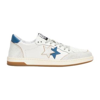 2Star Handgefertigte italienische Sneaker wei&szlig; blau Herren - - Shoes - Herren - Wei&szlig; - 43 EU
