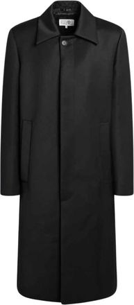 Maison Margiela Homme, Manteaux, Noir, Taille: S Manteau en Laine Noir