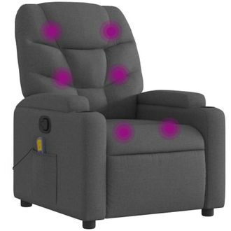 vidaXL Fauteuil de massage inclinable Gris fonc&eacute; Tissu
