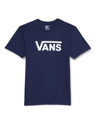 Vans Classic Drop V SS Crew Tee-B, Marineblau und Weiß, XL