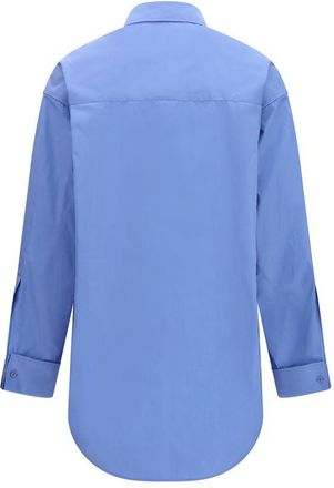 Balenciaga Asymmetric Cotton-Silk Blend Shirt - Blue
