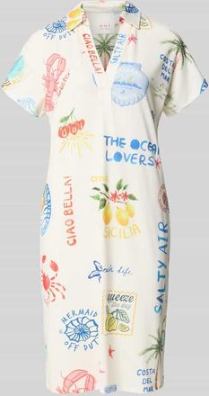 Oui Regular Fit Kleid mit Allover-Motiv-Print