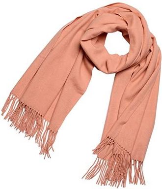 DonDon Écharpe femme hiver chaud et large Châle Etole Foulard 200 x 70 cm - Couleur saumon