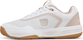 Wilson Damen Courtglide Womens Tennis Shoe Tennisschuh, White/Cameo Rose / Gum1a, 42 2/3 EU X-Weit