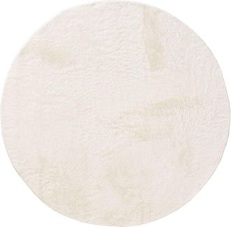 benuta Benuta - Basic Kunstfaser Fellteppich Furry - Creme Rund 200 cm - Weicher Wohnzimmerteppich - Anti-Rutsch-Rückseite - Waschbar - Für Fußbodenheizung