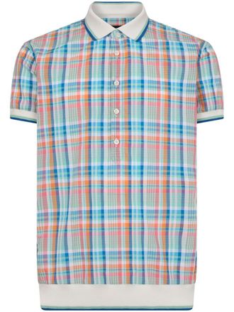 Dsquared2 Kariertes Poloshirt mit Logo-Print - Blau