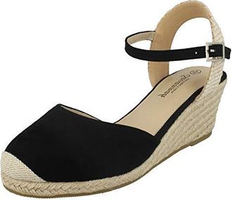 Savannah Espadrilles compensées en corde pour femme - Noir - Noir, 37 EU
