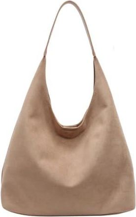 Generic Sac à main fourre-tout en daim synthétique avec pochette, sac besace en cuir synthétique, sac à bandoulière pour femme, rétro, voyage, école, universi