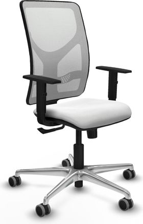 Piqueras y Crespo Computerstuhl, wei&szlig;, mit 1D-Armlehnen, h&ouml;henverstellbare Lendenwirbelst&uuml;tze, ausgestattet mit 3 Positionen und Schneideschaum, Wei&szlig; / Wei&szlig;