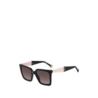 Carolina Herrera Lunettes de soleil carr&eacute;es &agrave; plaque logo - Femme - Accessoires - Noir - Taille: 53 MM