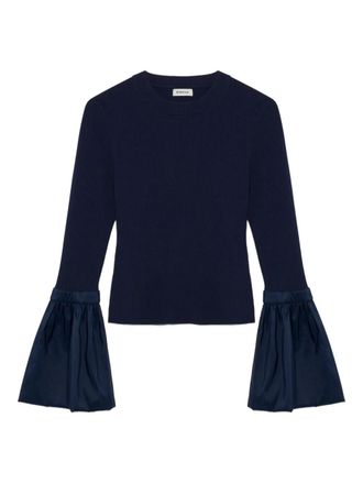 SIMKHAI Agata Strickoberteil aus Taft - Blau