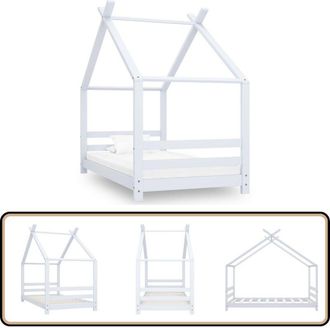 vidaXL Vidaxl - Cadre de lit denfant Blanc Bois de pin massif 80x160 cm - Lit Bébé - Lit Enfant - Cadre De Lit - Lit Design - Lit Arbre